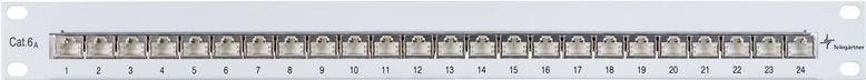 Telegärtner Patchfeld MPP24-HS K Cat.6A lichtgrau RAL 7035; 48,30cm 19 ...