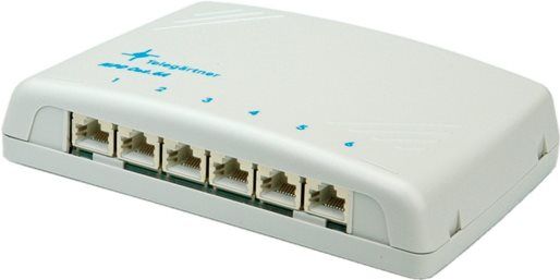 Telegärtner Mini-Verteiler MPD6-HS K Cat.6A lichtgrau RAL 7035; 6-fach ...